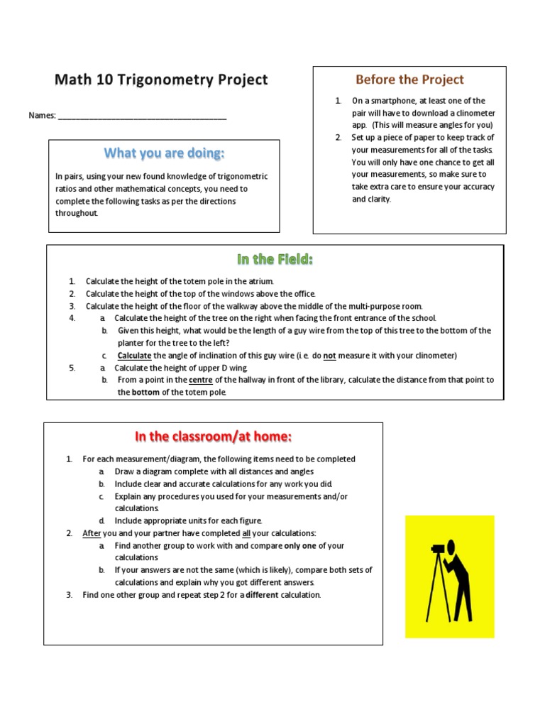 Math 10 Trigonometry Project | PDF
