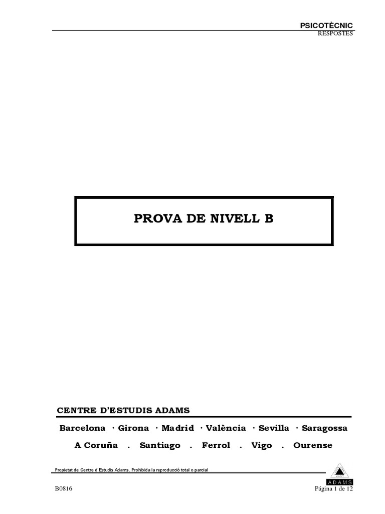 Prova de Nivell B - Resp | PDF | Operaciones militares