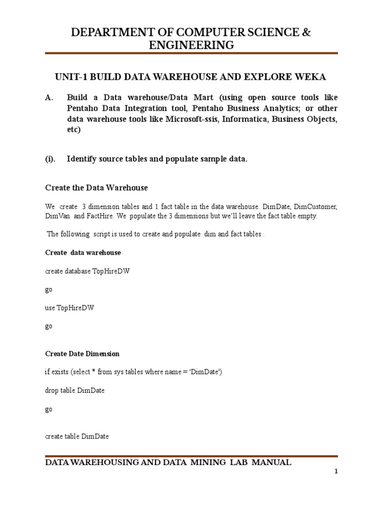 DWDM LAB Final Manualtest | PDF | Statistical Classification | Computer ...