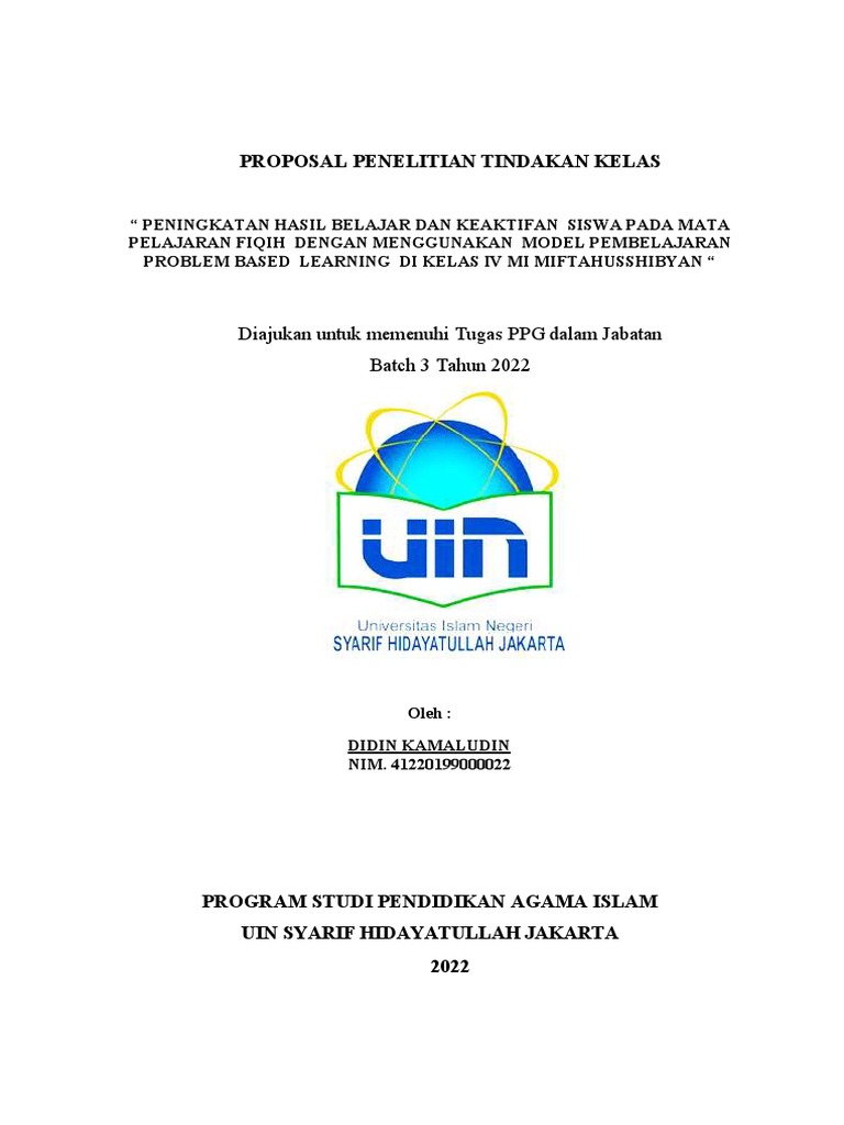 Proposal PTK (PBL) | PDF | Karier & Perkembangan