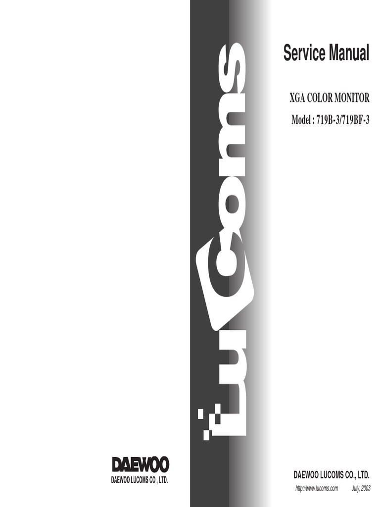 Daewoo Lucoms 719B Monitor Manual | PDF | Soldering | Printed Circuit Board