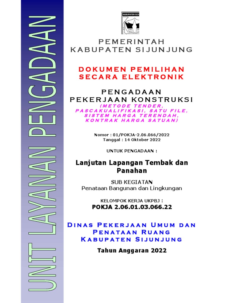 Dokumen Pemilihan Lanjutan Lapangan Tembak Dan Panahan | PDF