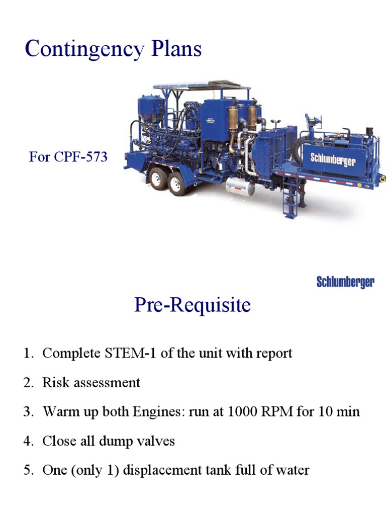 Contingency Plans for CPF-573 Pumping Operations | PDF | Pump | Valve