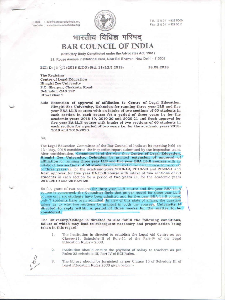 BCI Approval Letter 2018 | PDF