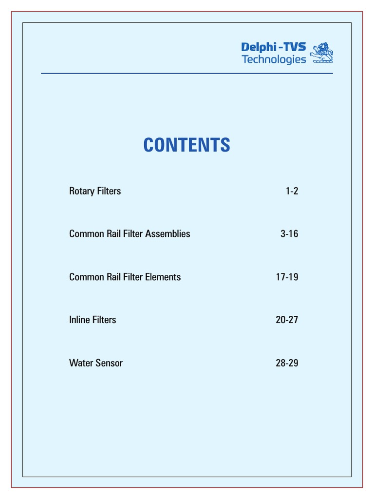 Delphi Filter Calalogue | PDF | Wheeled Vehicles | Car