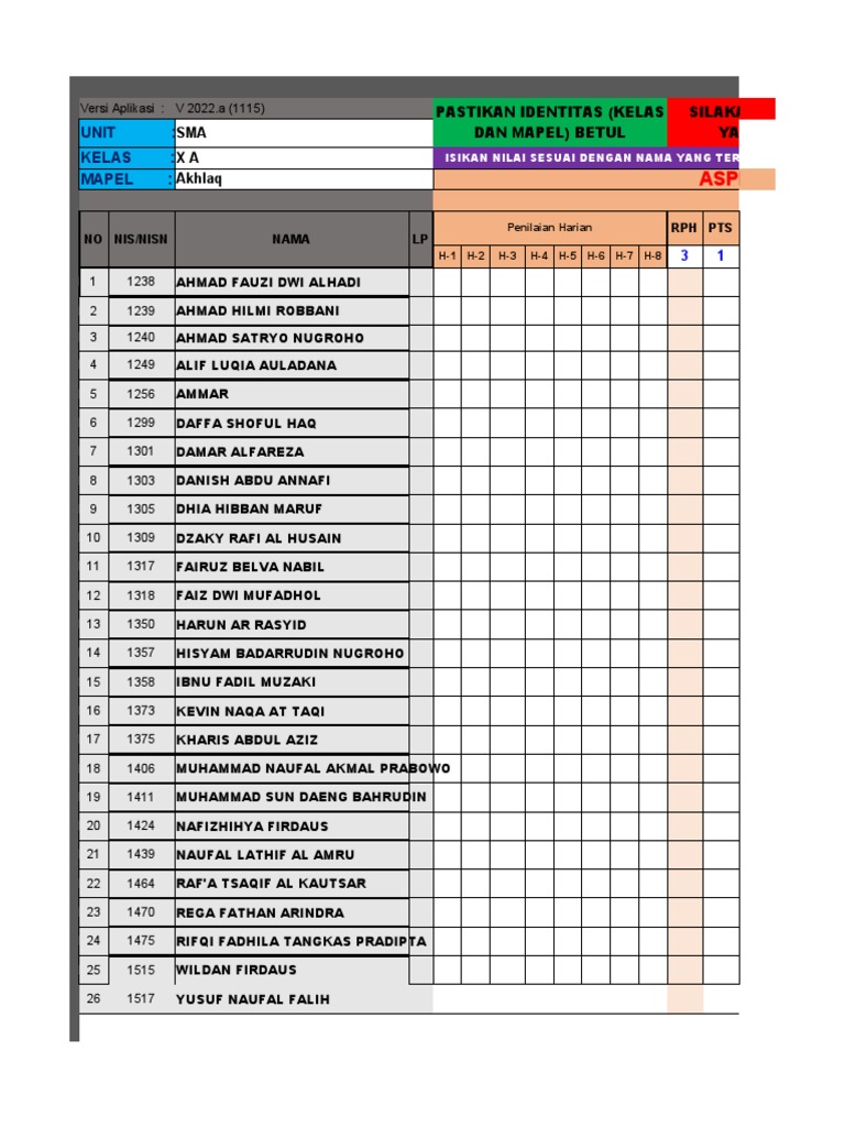 Input Nilai Mapel | PDF