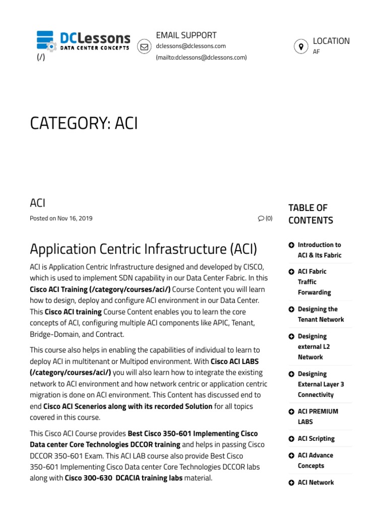 Best Cisco ACI Data Center DCCOR Labs 300-630 DCACIA 300-620 350-601 Advance Training ...
