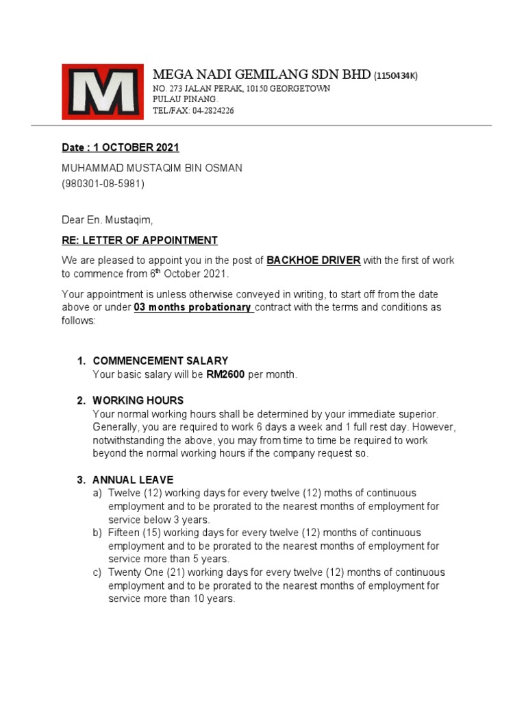 Appointment Letter | PDF | Employment | Justice