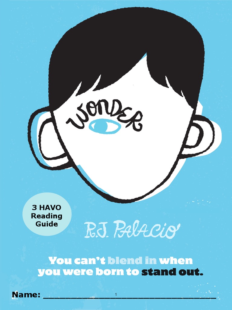 RJ Palacio Wonder 3 Havo Reading Guide | PDF