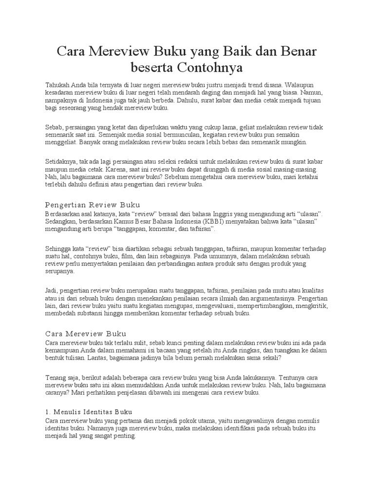 Cara Membuat Review Buku Pdf