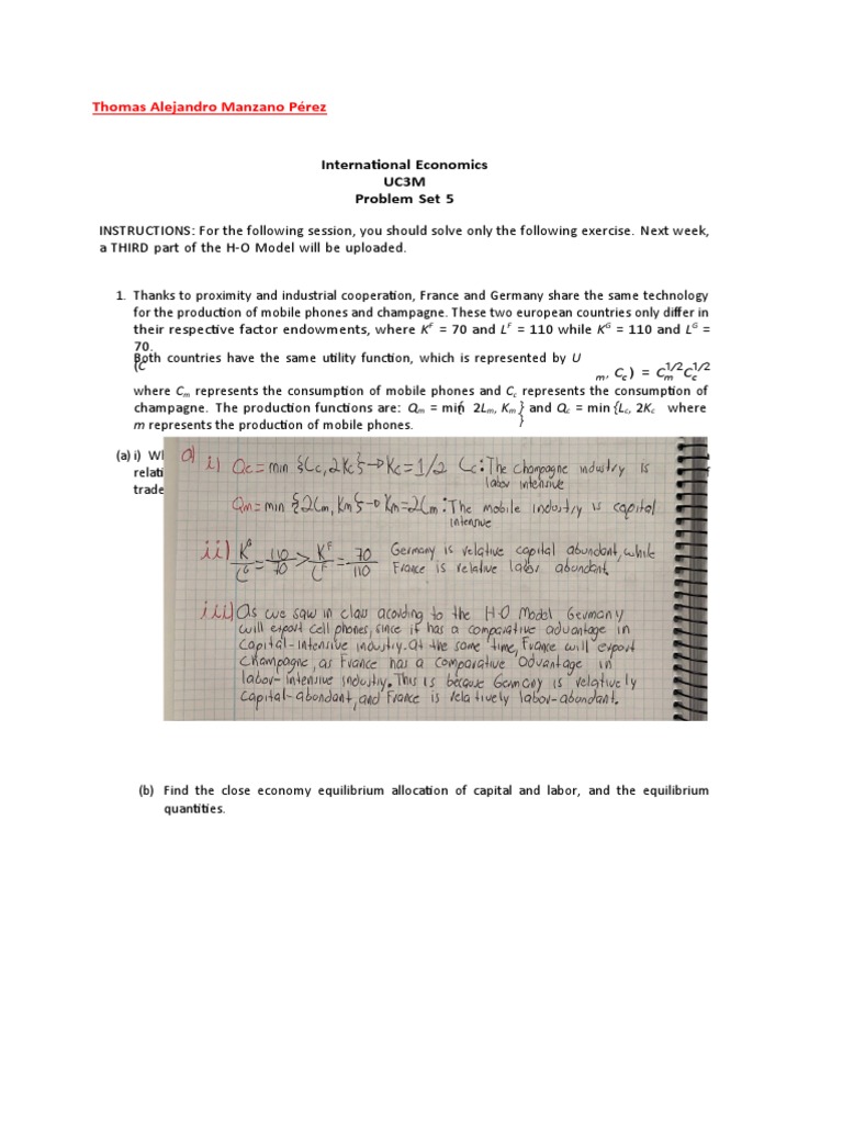 Problem Set 5 Resuelto | PDF | Economic Equilibrium | Macroeconomics