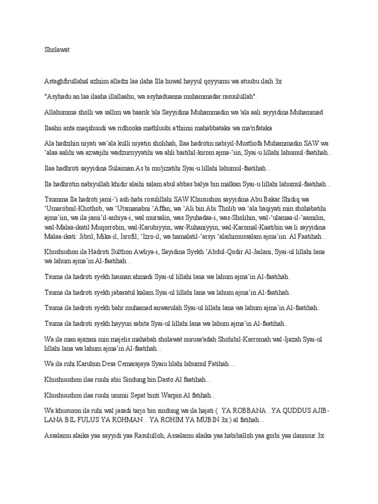 Sholawat | PDF | Banu Hashim | Muhammad