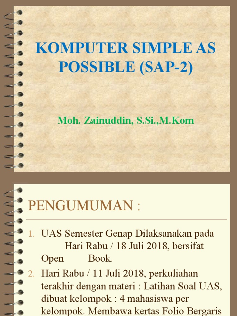 Pertemuan 11A (Simple - As - Possible - 2) | PDF