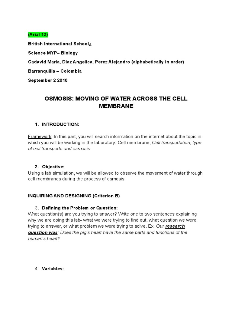 Understanding Osmosis: An Inquiry-Based Virtual Lab Simulation Exploring the Movement of Water ...
