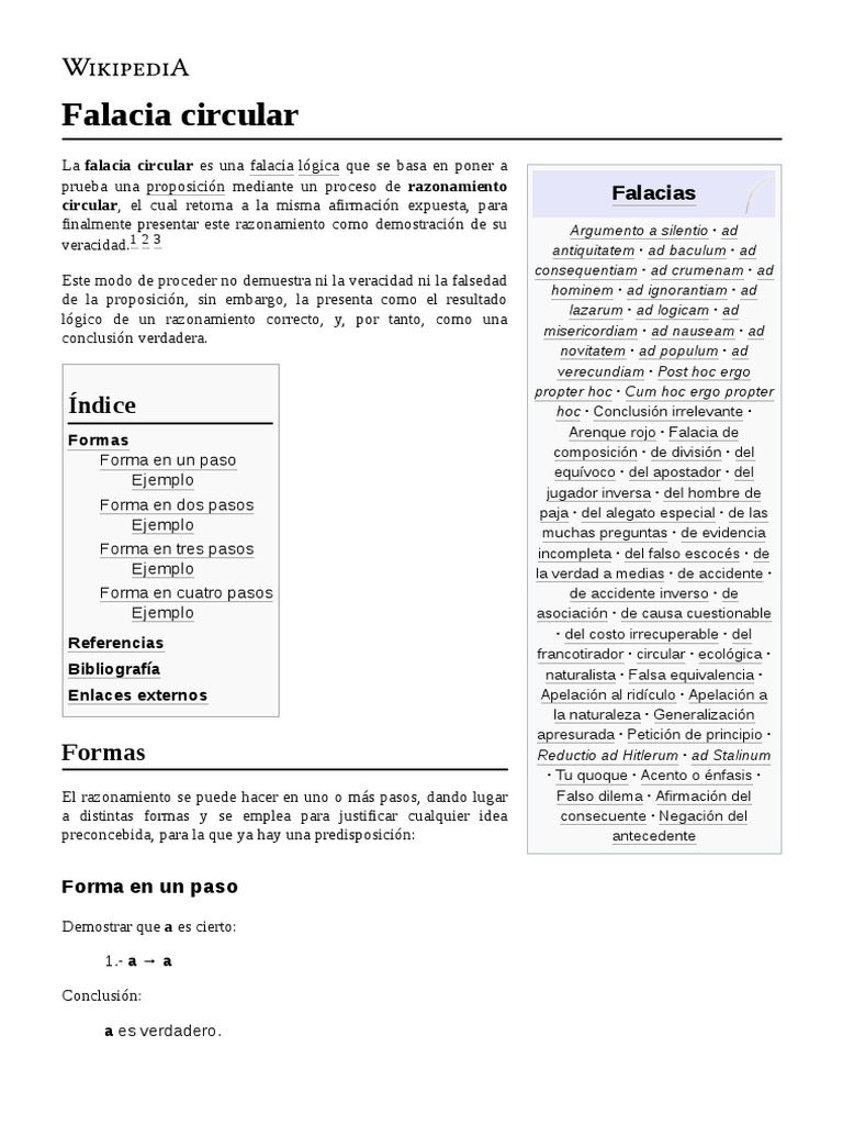 Falacia Circular | PDF | Falacia | Metafilosofía