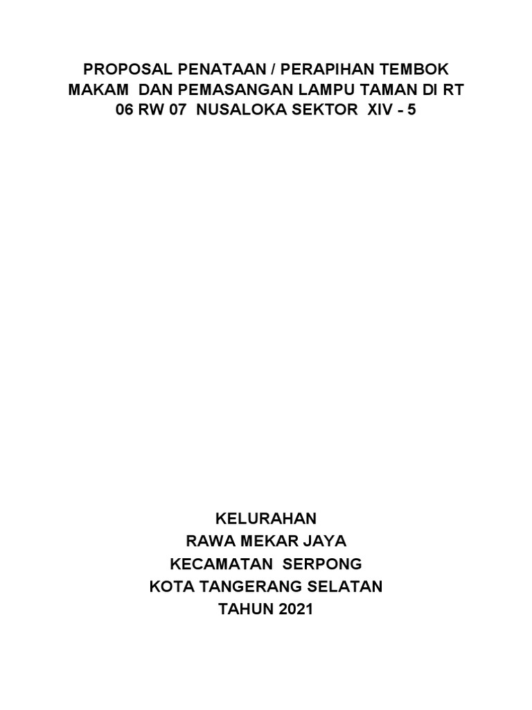 Proposal Makam Dan Taman | PDF