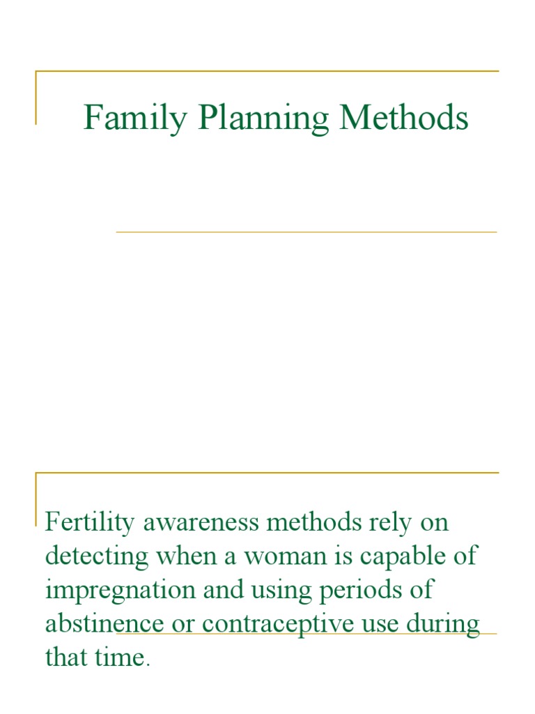 Comprehensive Guide to Family Planning Methods | PDF | Birth Control ...