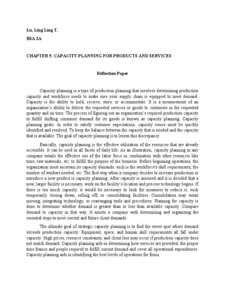 Lu Ling Ling BSA2A Chapter5RefelectionPaper | PDF | Goods | Resource