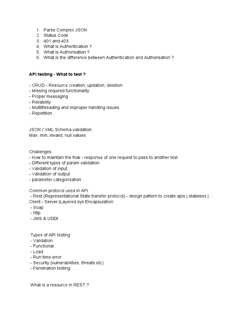 API Questions - Interview | Download Free PDF | Representational State Transfer | Hypertext ...