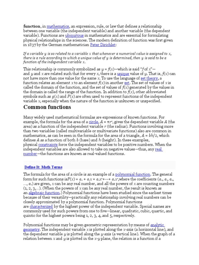 Function Math Pdf Variable Mathematics Function Mathematics