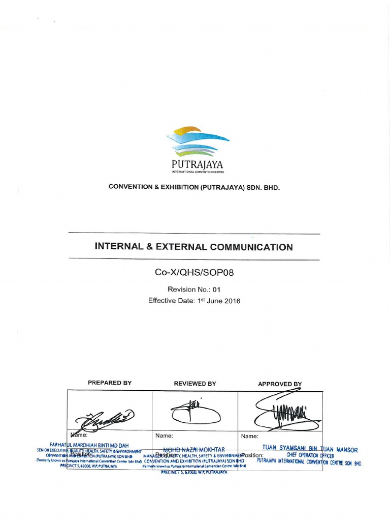 SOP08 Internal & External Communication | PDF