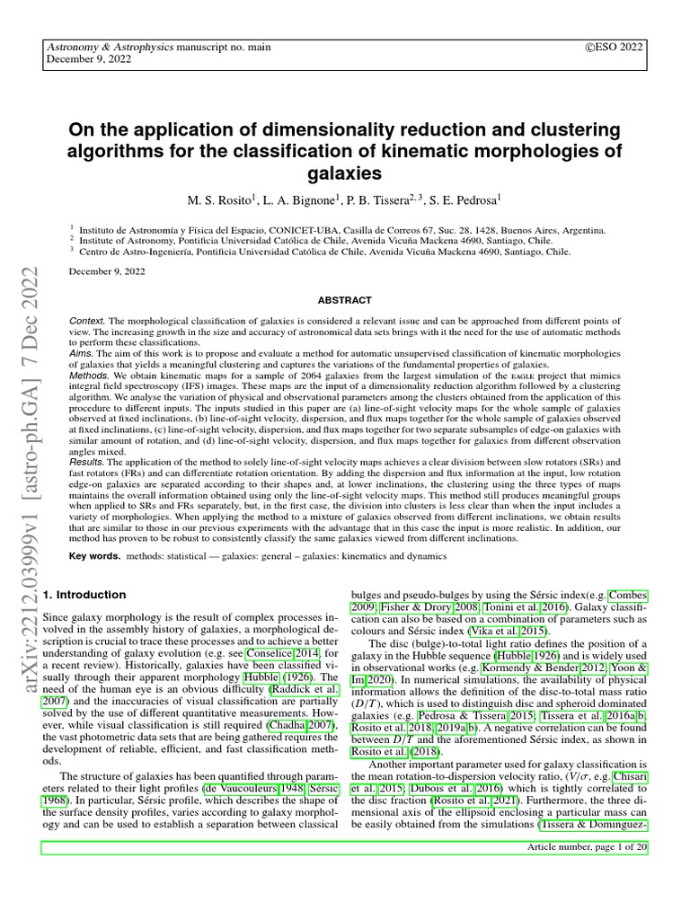On The Application of Dimensionality Reduction and Clustering Algorithms For The Classification ...
