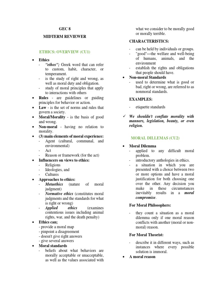 Gec 8 Midterm Reviewer | PDF