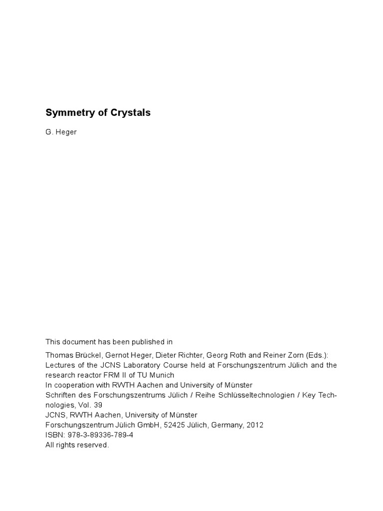 03 Symmetry of Crystals | PDF | Crystal Structure | Geometry