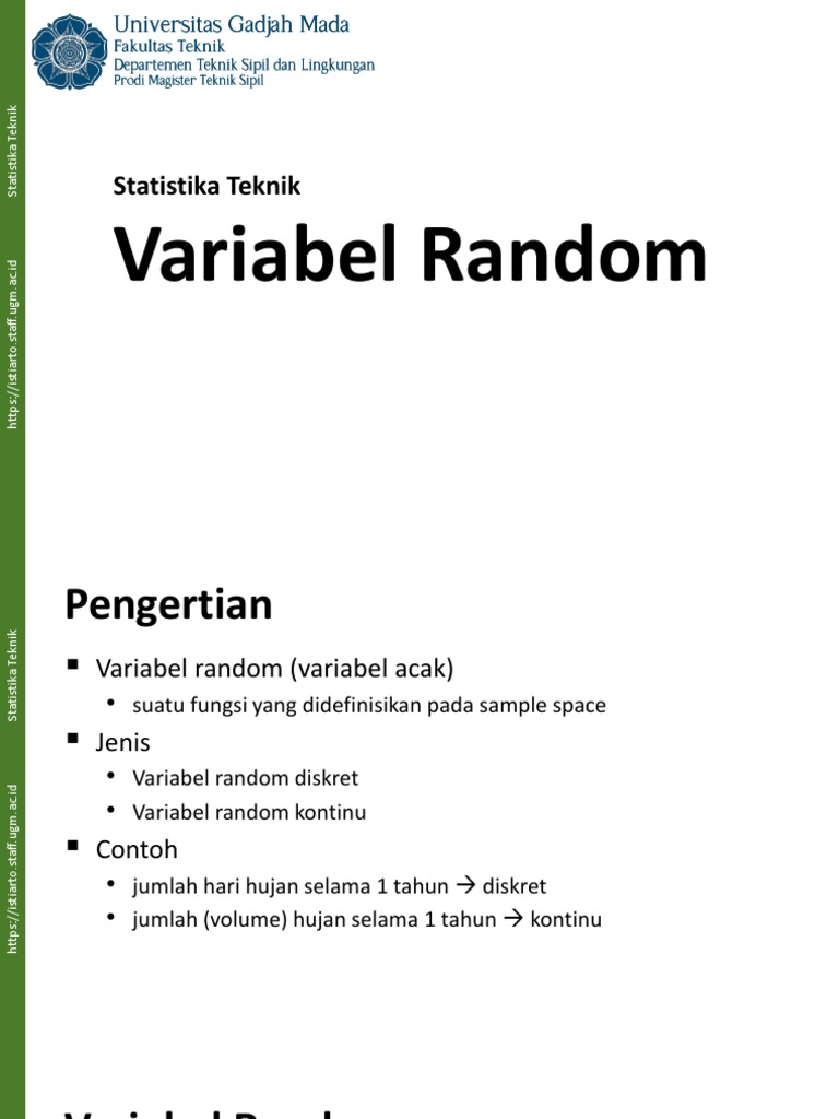 Pengertian dan Jenis Variabel Random | PDF