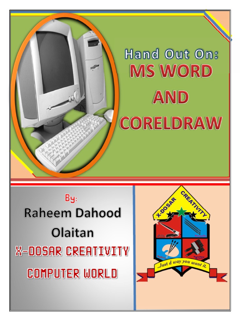 Corel Draw And Msword Pdf Central Processing Unit Cursor User Interface 