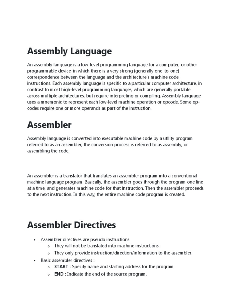 Assembly Language | PDF | Assembly Language | Programming Assembly Language | PDF | Assembly Language | Programming