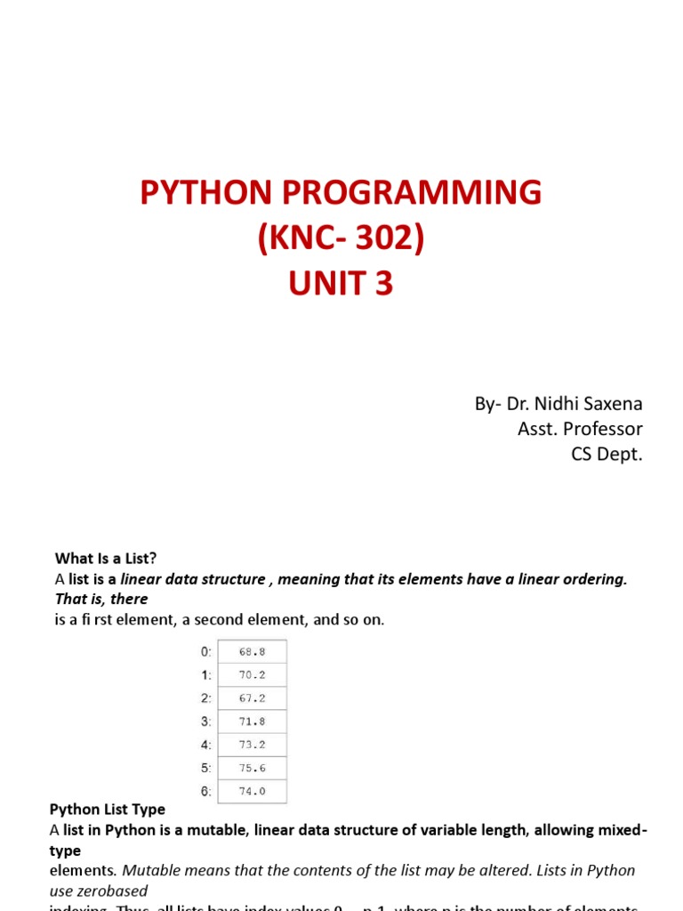 1 (List and Tuple) | PDF | Computer Programming | Software Engineering 1 (List and Tuple) | PDF | Computer Programming | Software Engineering
