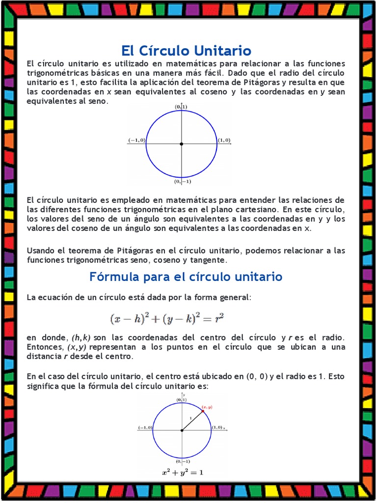 El Círculo Unitario | PDF | Funciones trigonométricas | Trigonometría