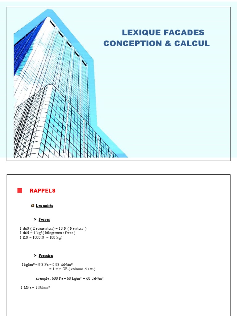 Lexique Facades | PDF | Flexion (matériau) | Code de la construction et de l'habitation