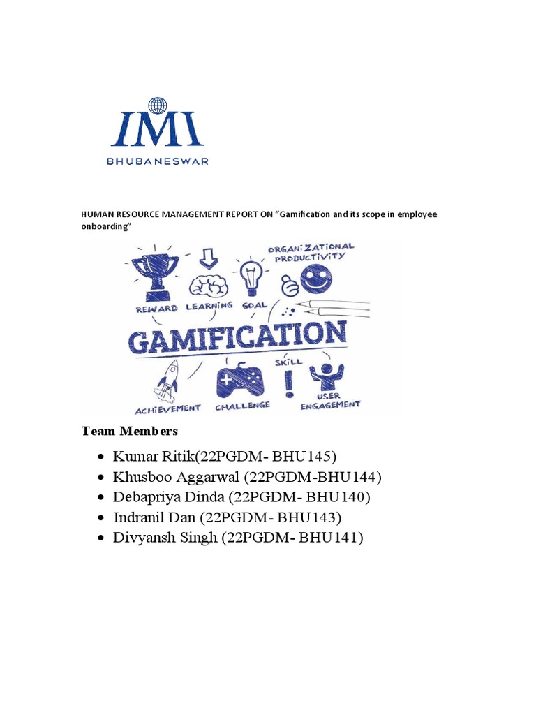 HUMAN RESOURCE MANAGEMENT REPORT ON Gamification | PDF | Employment ...