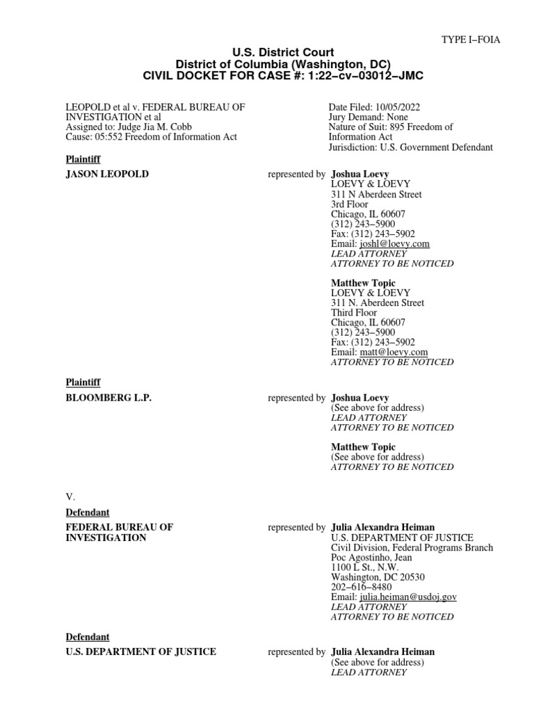 DC 12022cv03012 Docket | PDF
