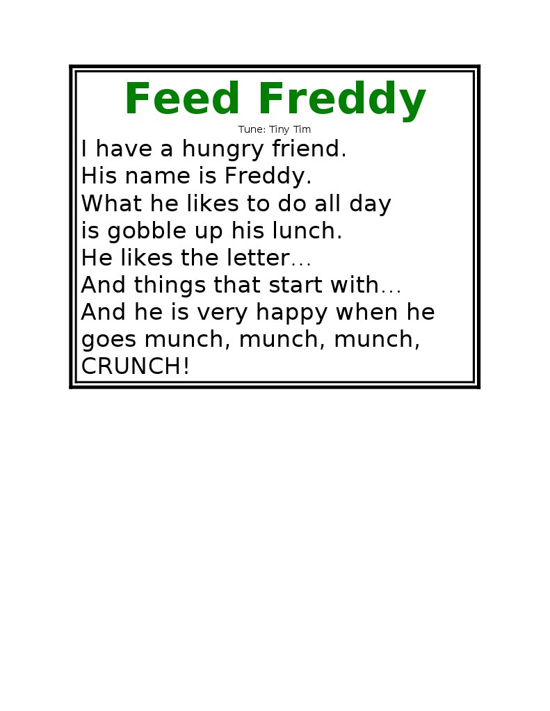 Feed Freddy: A Fun Food Rhyme | PDF