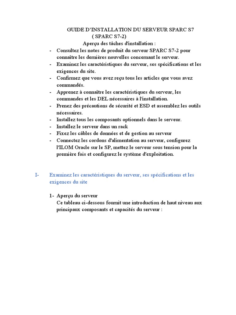 Guide D'installation Des Serveurs Sparc s7 | PDF | Adresse IP ...