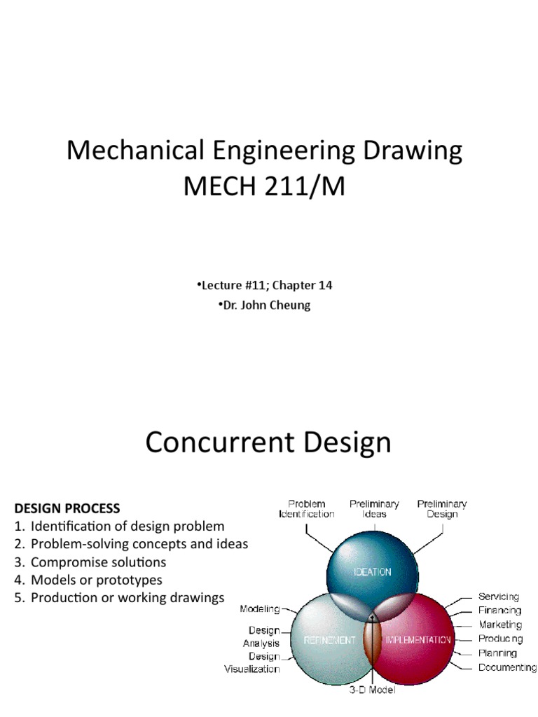 Mechanical Engineering Drawing MECH 211/M: - Lecture #11 Chapter 14 ...