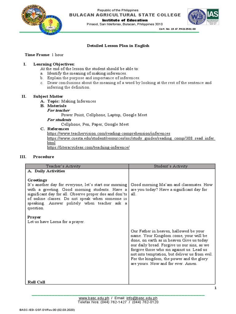 DLP Making Inferences | PDF | Inference | Lord's Prayer