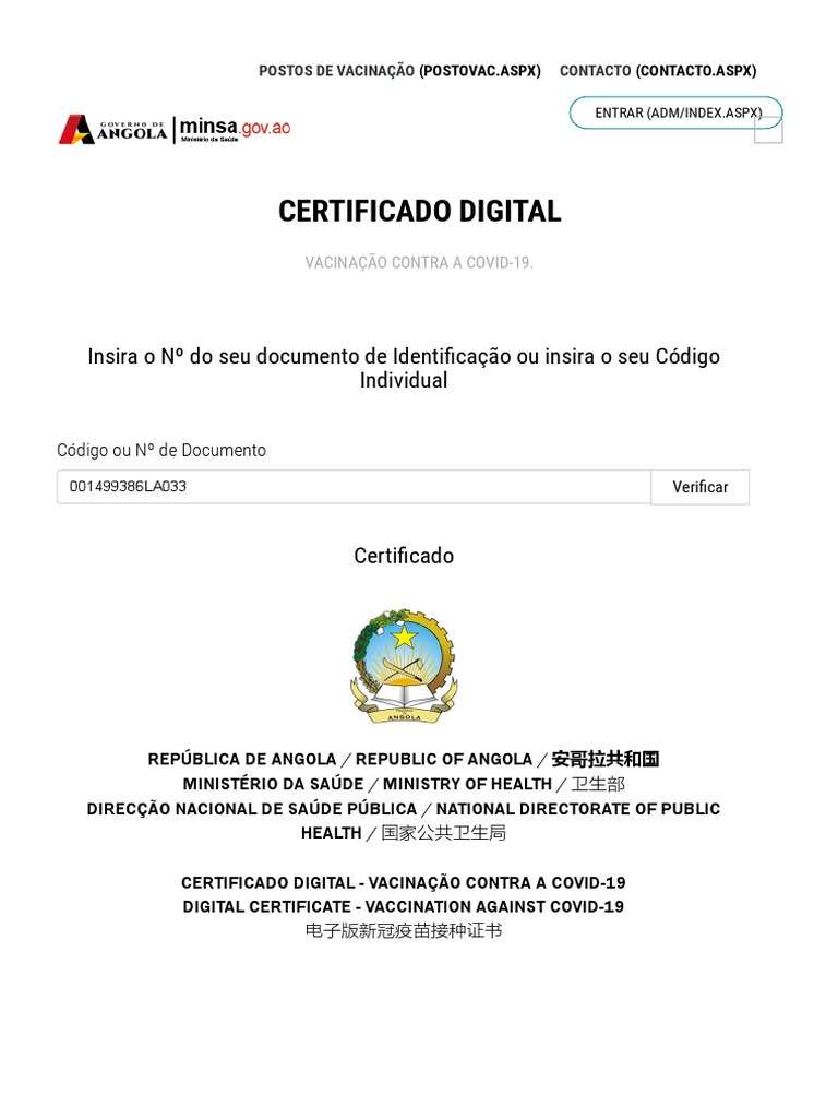 Minsa - Certificado COVID | PDF