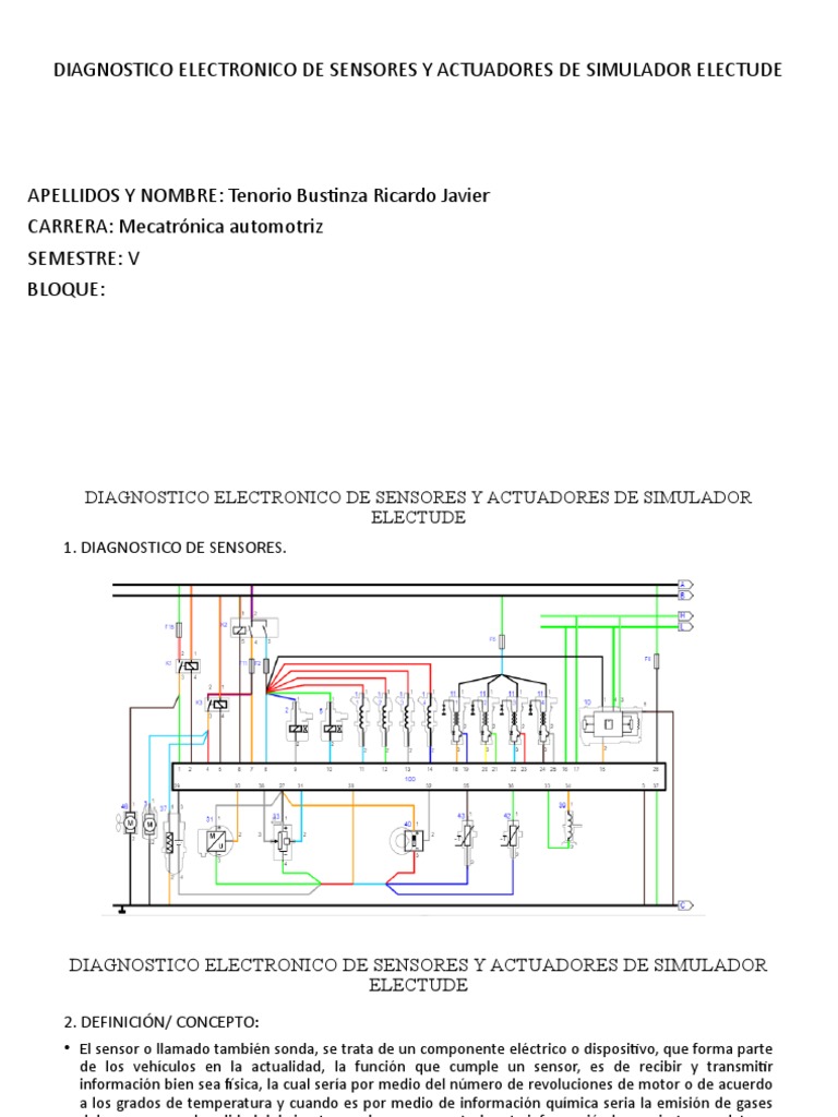 Diagnostico Electronico de Sensores y Actuadores de Simulador (Electude) | PDF | Electrónica ...