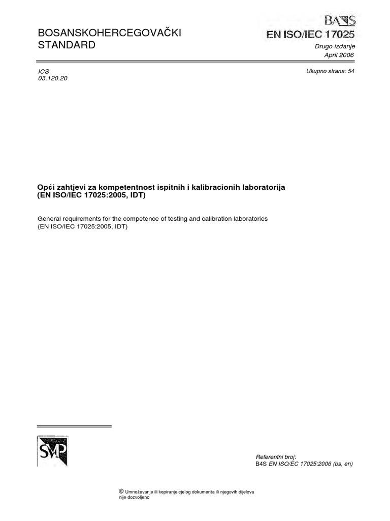 Bas en Iso Iec 17025 2005 | PDF