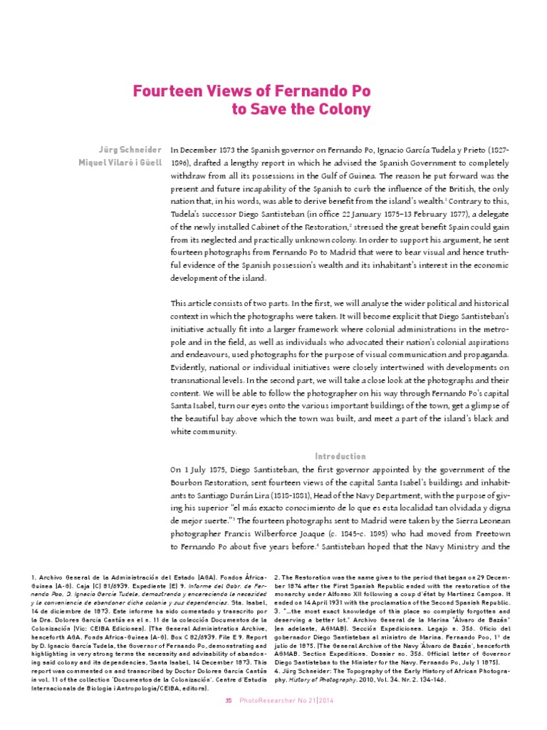 Catorce Vistas de Fernando Poo para Salvar La Colonia | PDF | Spanish ...