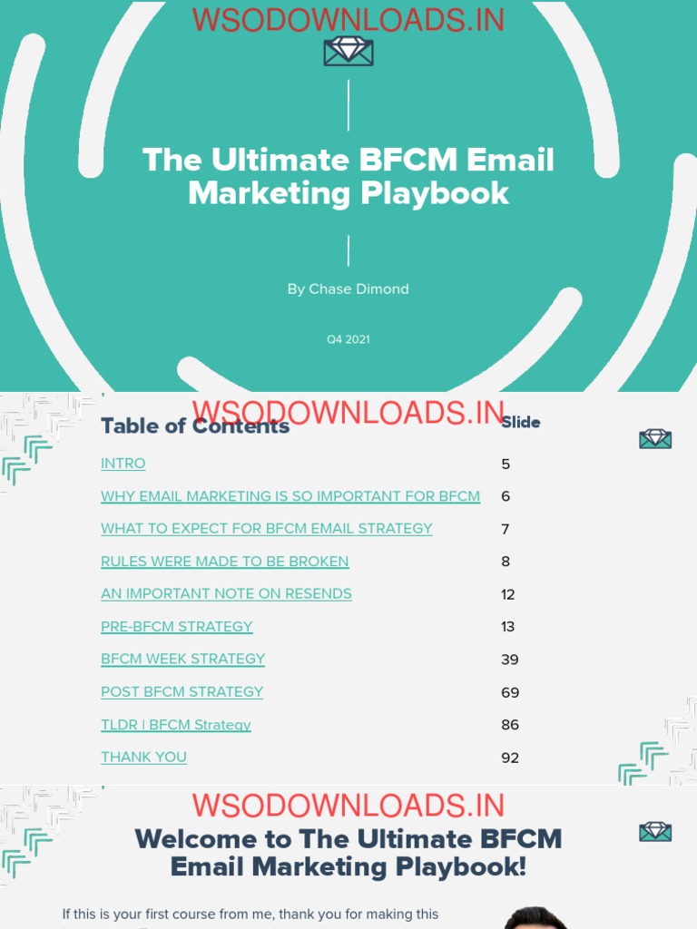Chase Dimond - The Ultimate BFCM Email Marketing Playbook | PDF | Brand | Black Friday (Shopping)