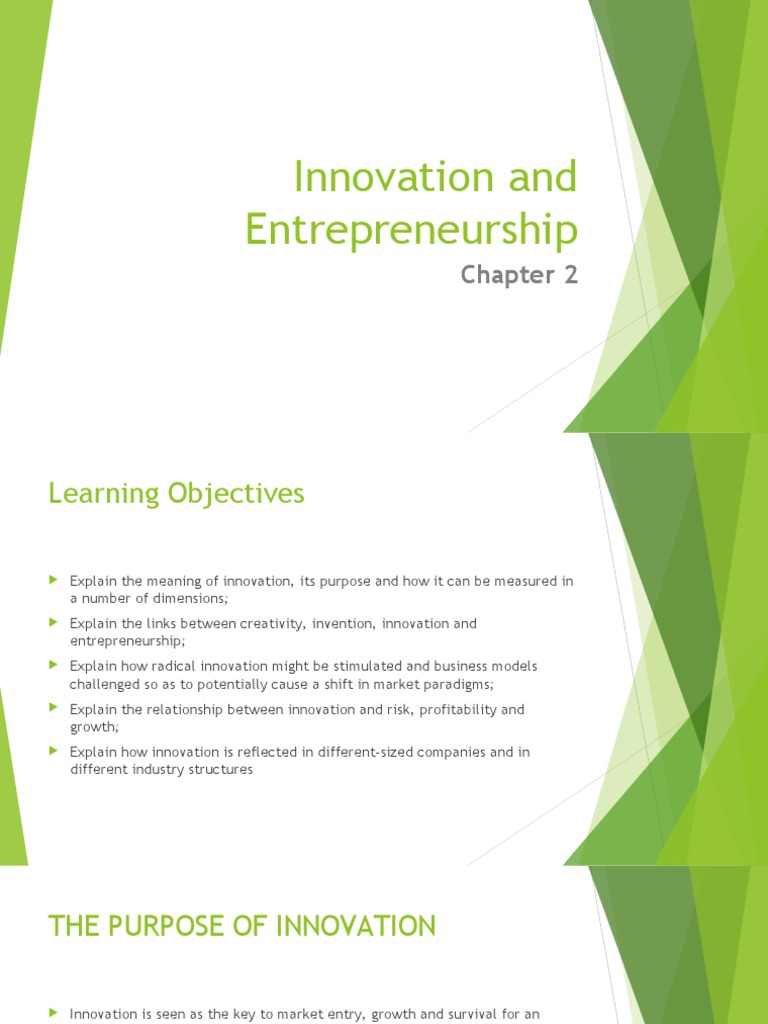 Chapter 2.innovation and Entrepreneurship | PDF | Entrepreneurship ...