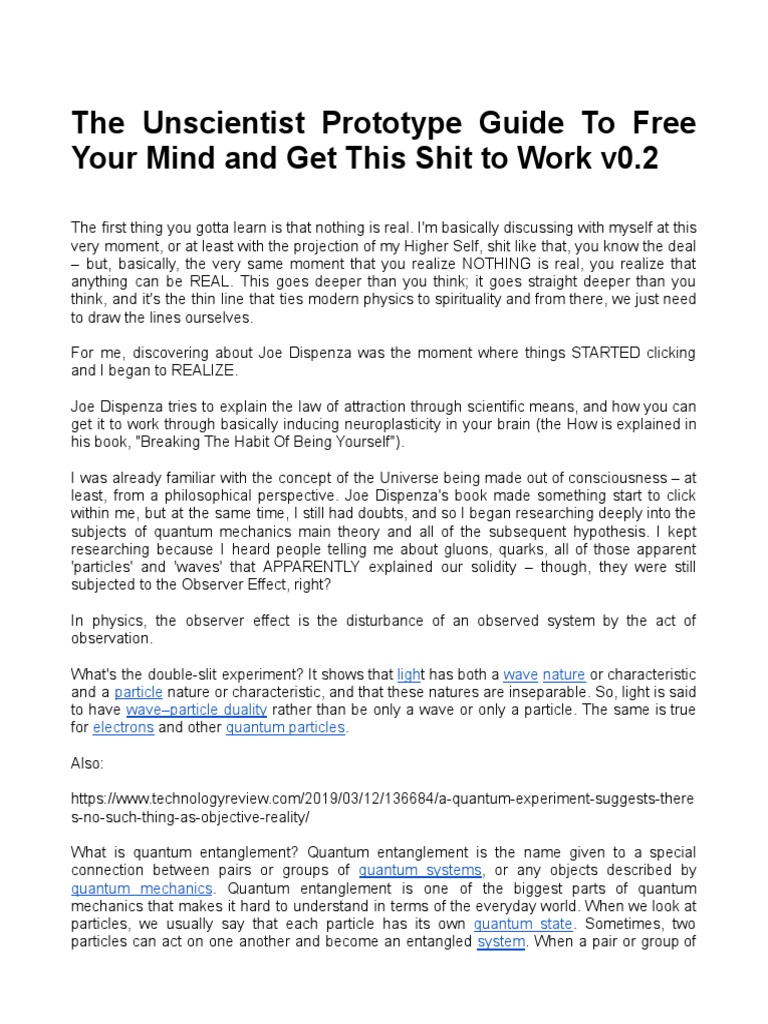 The Unscientist Guide To Getting This Shit To Work v0.2 | PDF | Quantum ...