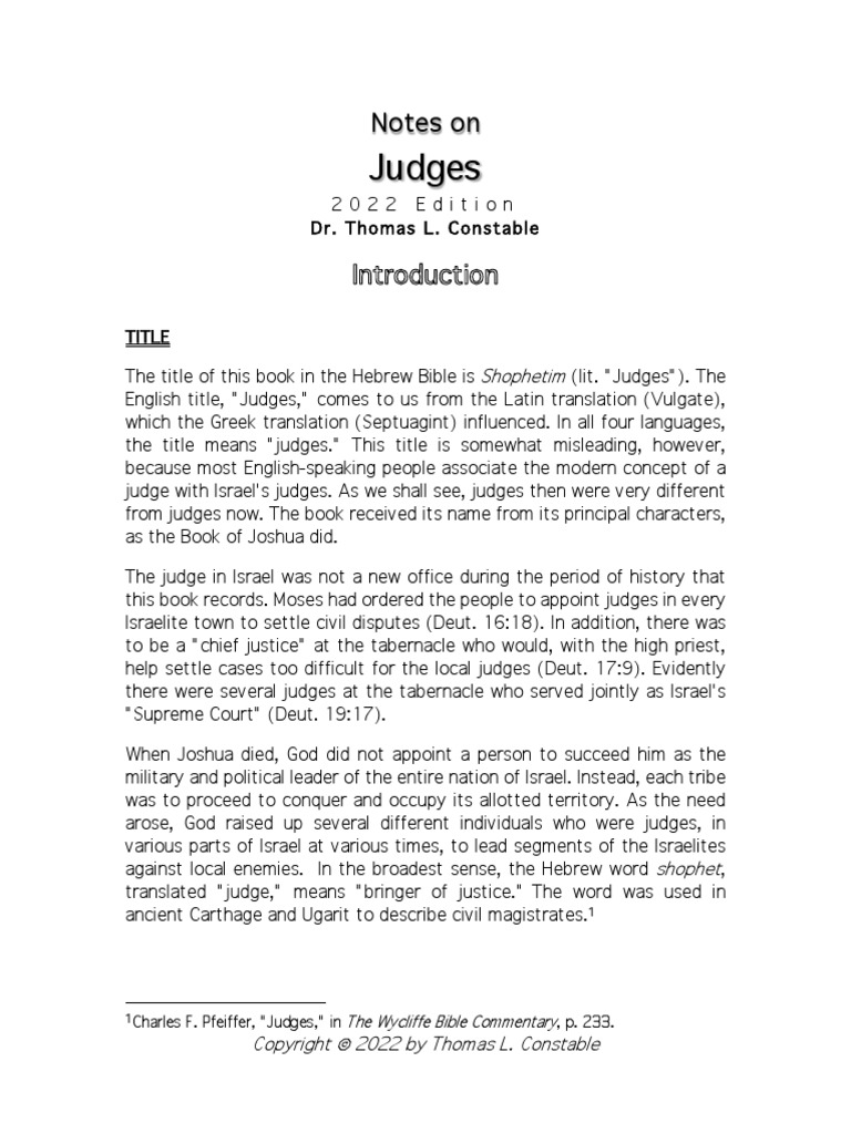 Judges | PDF | Book Of Judges | Israelites
