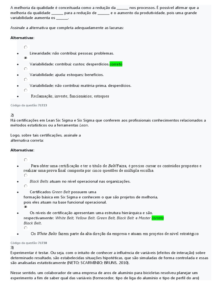 Faixas Sigma White Yellow Green e Black Belt | PDF | Seis Sigma ... Faixas Sigma White Yellow Green e Black Belt | PDF | Seis Sigma ...