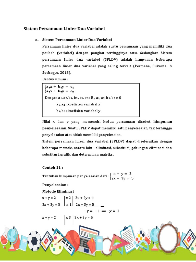 Materi Sistem Persamaan Linier | PDF